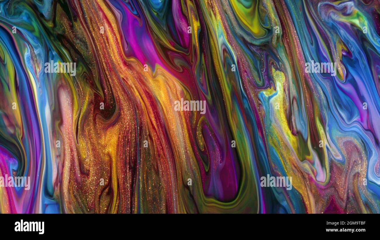 Fluide liquide art acrylic oil paints texture. Backdrop abstract mixing ...