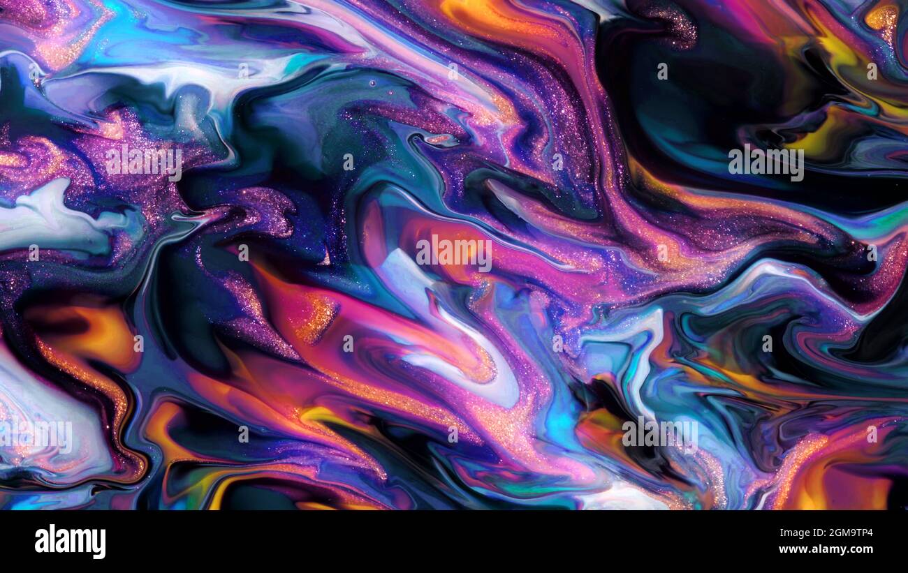 Fluide liquide art acrylic oil paints texture. Backdrop abstract mixing ...