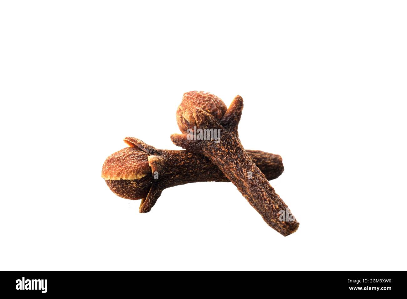 Macro image of dry clove isolated on white background, clipping path ...