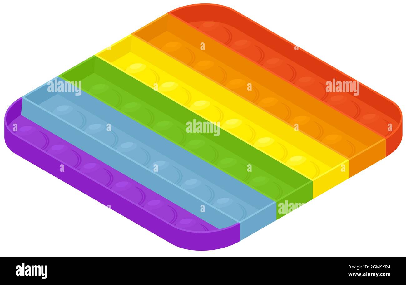 Antistress fidget sensory pop it vector isometric ilustration. Bubble ...