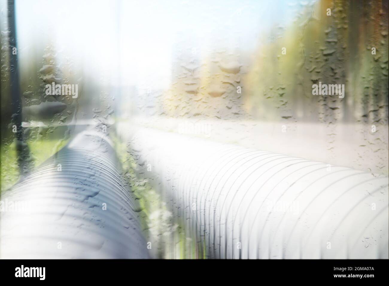 Background autumn rain in the park Stock Photo - Alamy