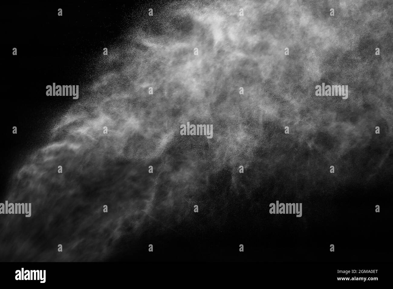 A stream of water and a cloud of drops from the atomizer Stock Photo ...