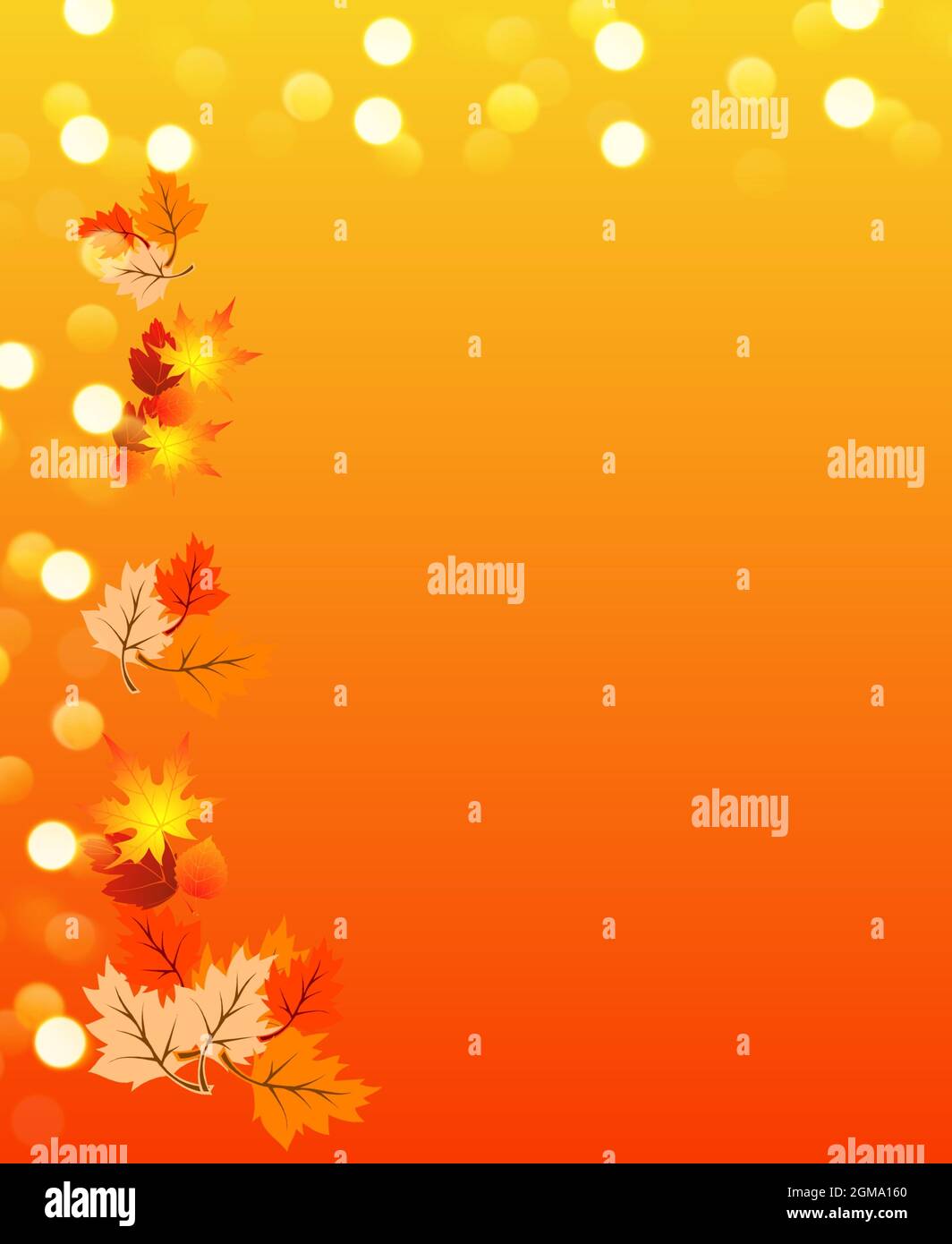 Autumn leaves frame isolated in color gradient background Stock Photo ...