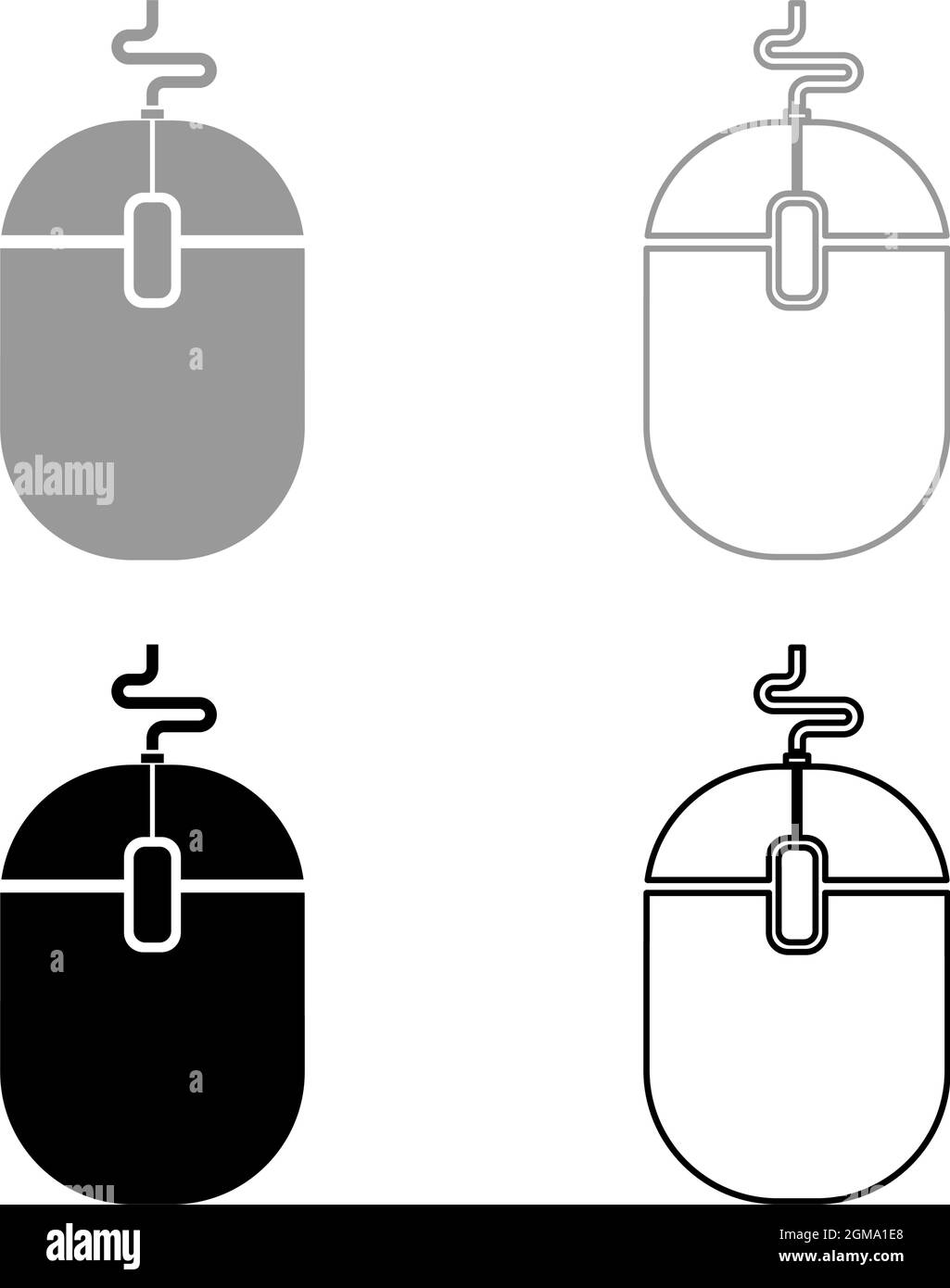 Computer mouse set icon grey black color vector illustration flat style ...