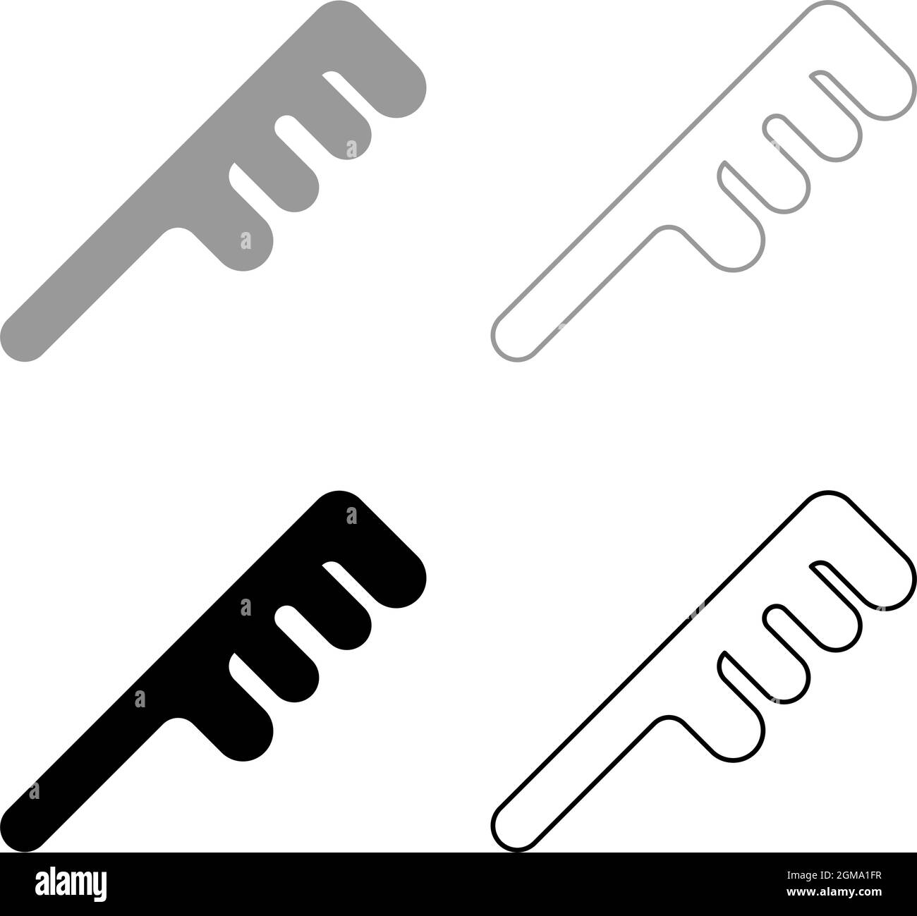 Comb for hair Barber accessory Barbershop combing Hairbrush set icon ...