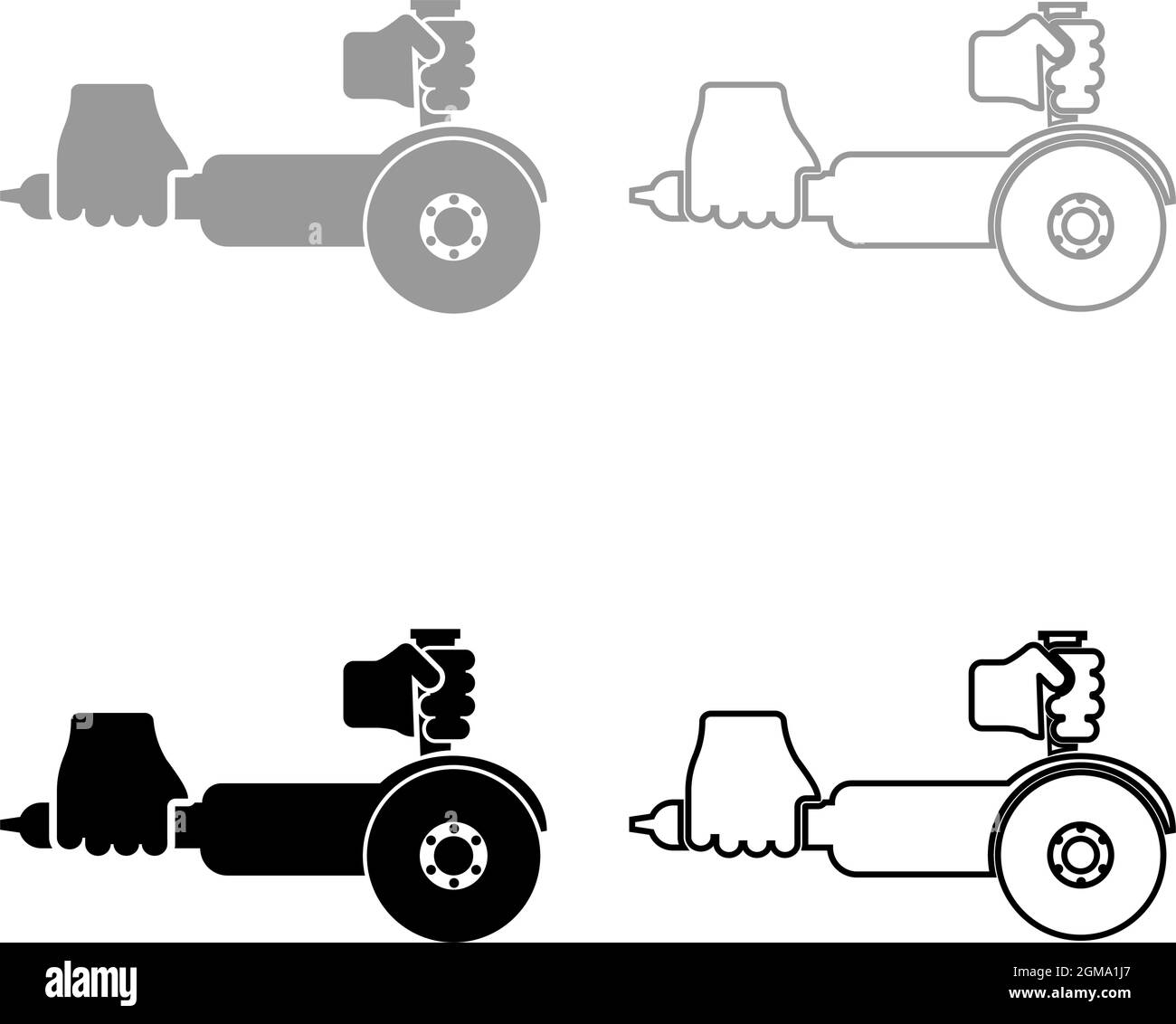 Surface grinder in hand tool in use Arm Electric circular saw angle ...