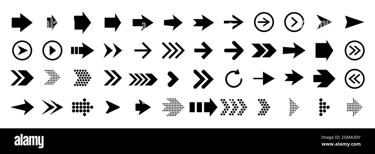 Arrows. Arrow direction signs. Set up pointer buttons. Vector ...