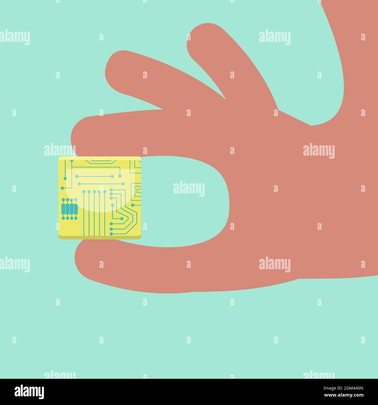 Hand holding circuit board Stock Vector Images - Alamy