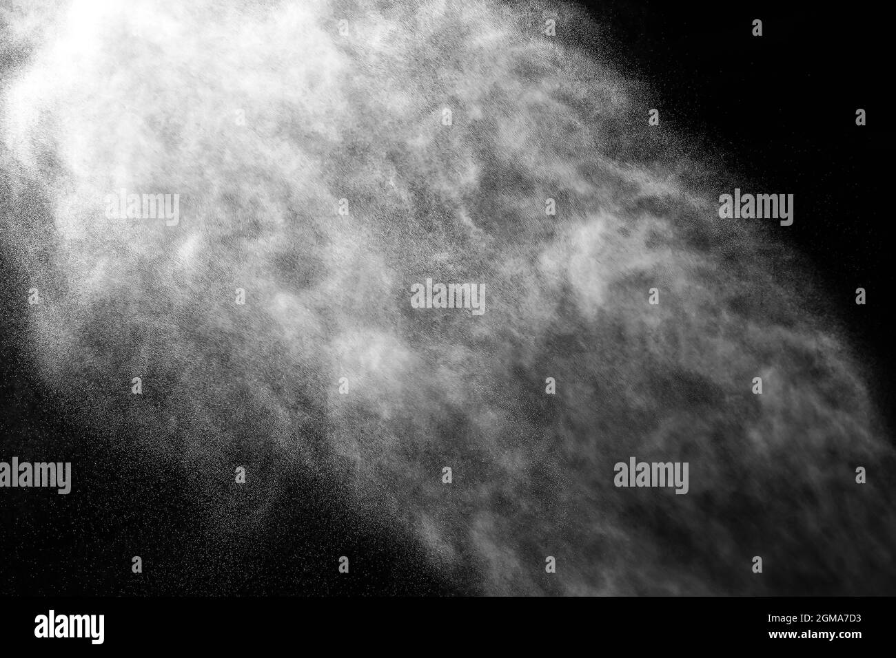 A stream of water and a cloud of drops from the atomizer Stock Photo ...
