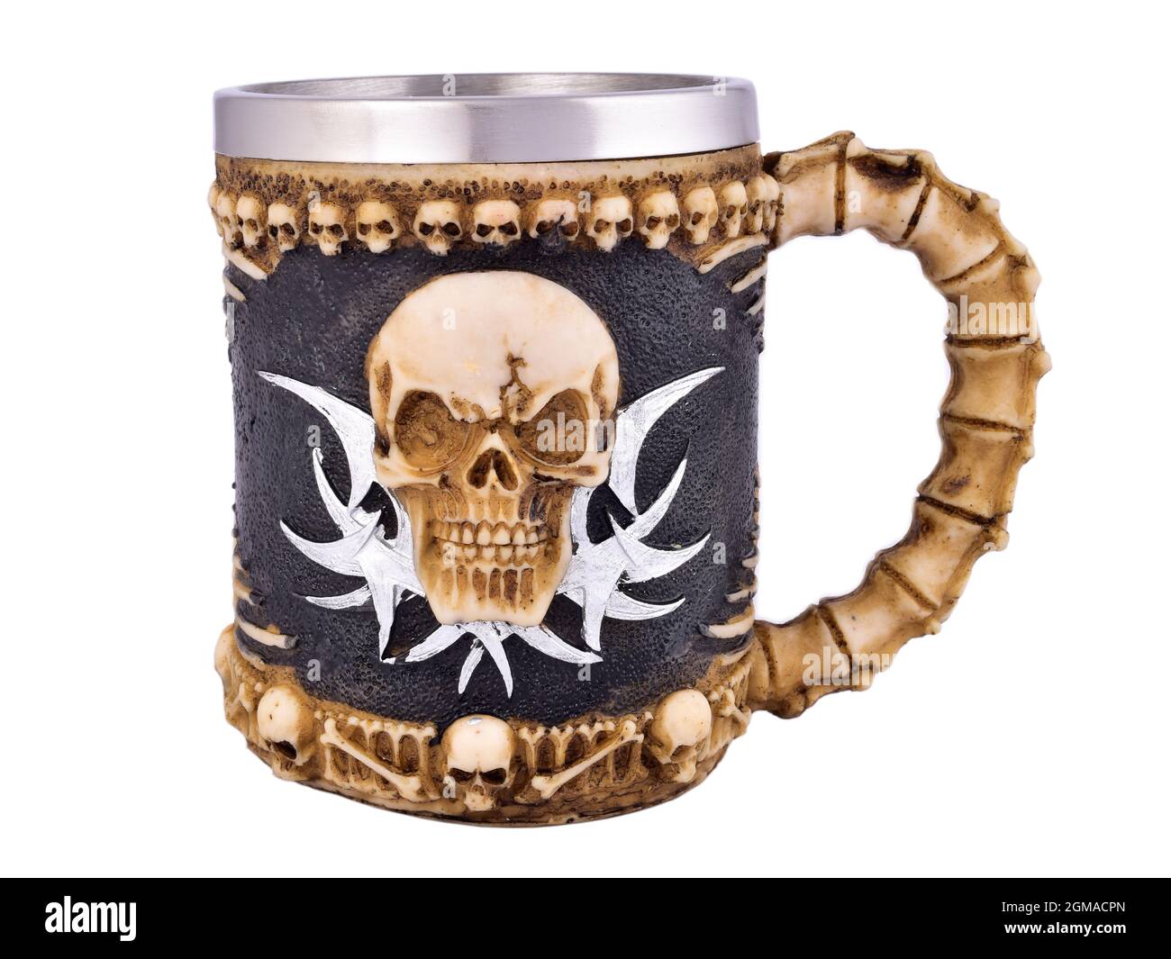 Skeleton Mug Isolated on White Background with Clipping Path Stock ...