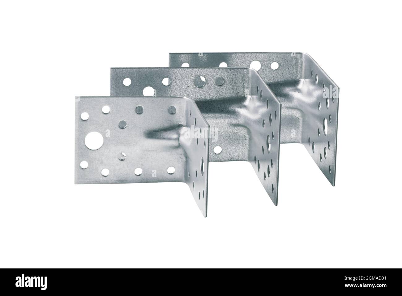 Steel fastening angles for construction isolated on white Stock Photo ...