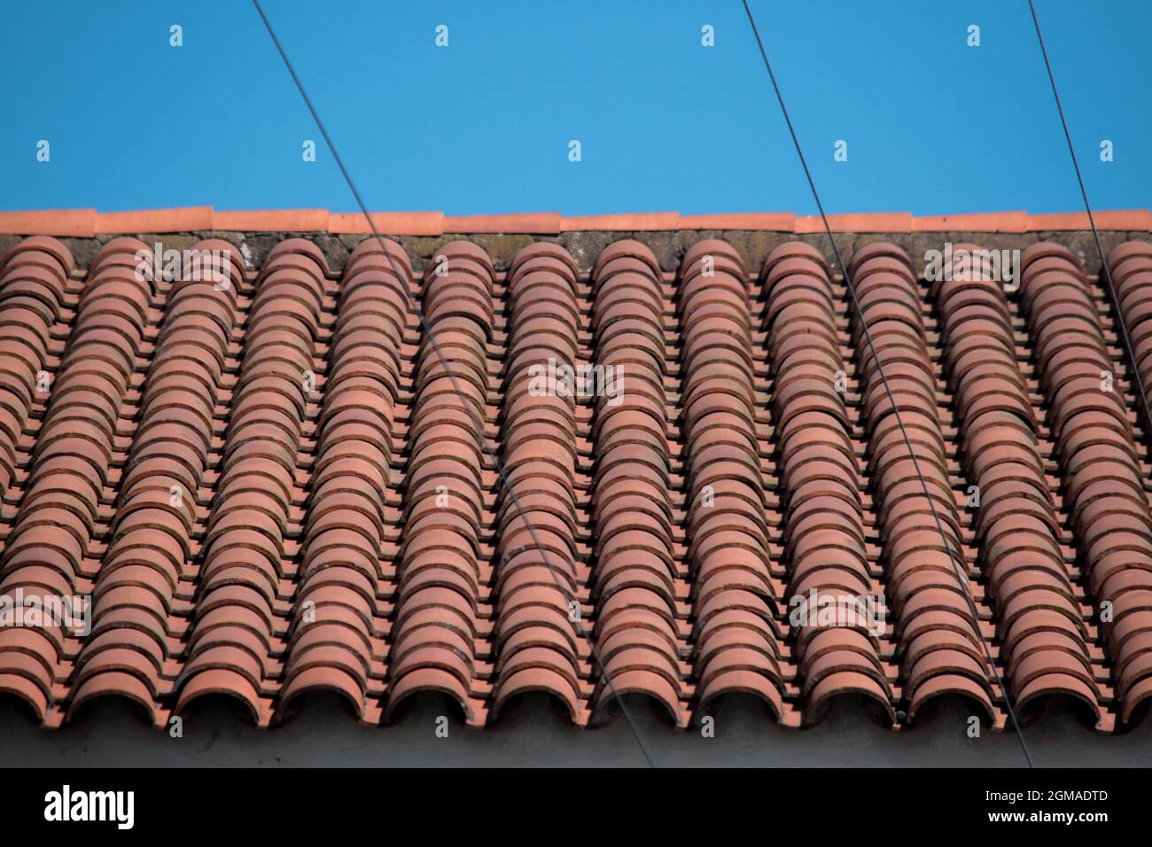 Architecture background. Closeup of a colonial tile roof Stock Photo ...