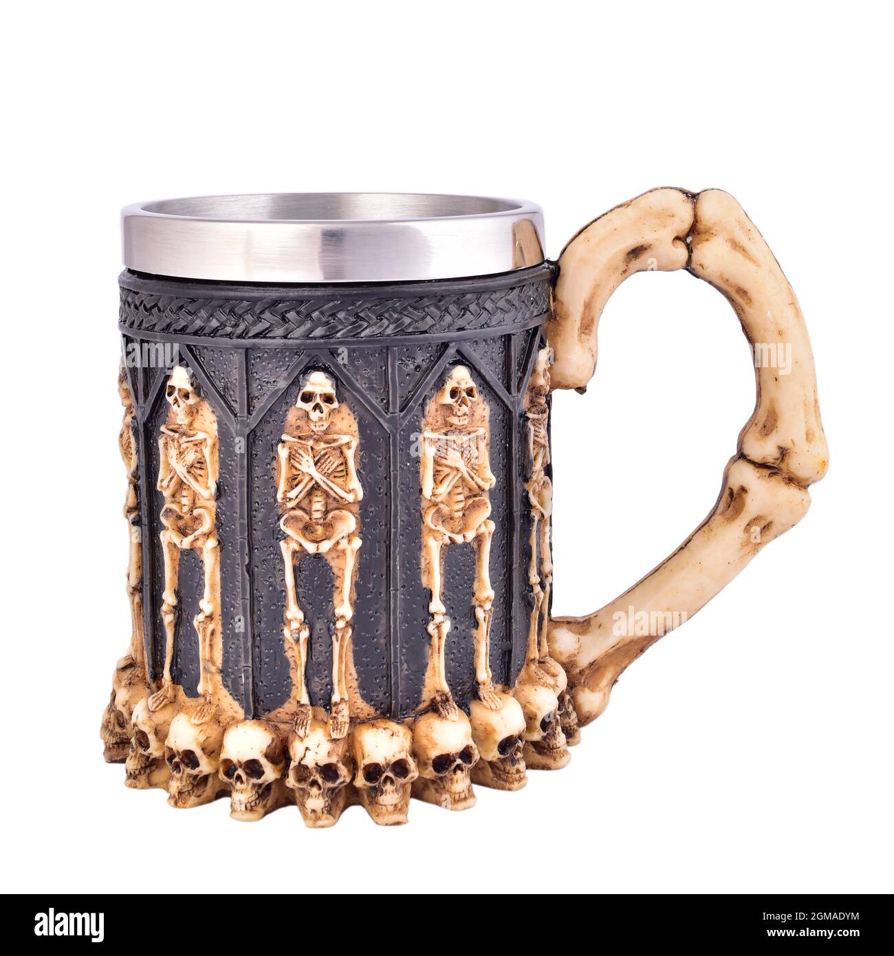 gift for halloween, skeleton mug isolated on white background Stock ...