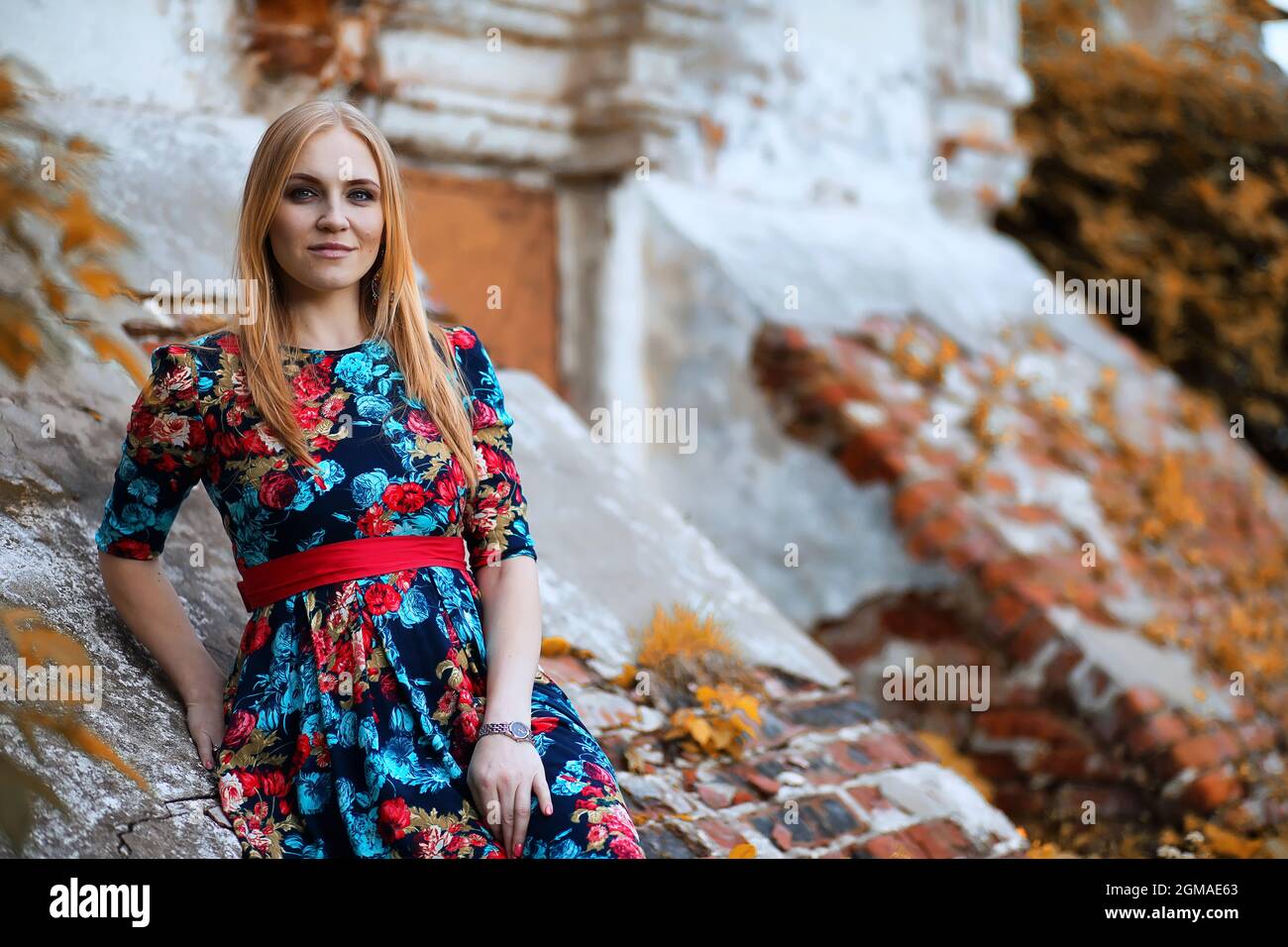 Girl in the street with an umbrella for a walk on an autumn day Stock ...