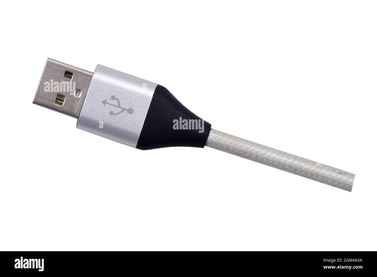 Silver usb connector isolated on white background Stock Photo - Alamy