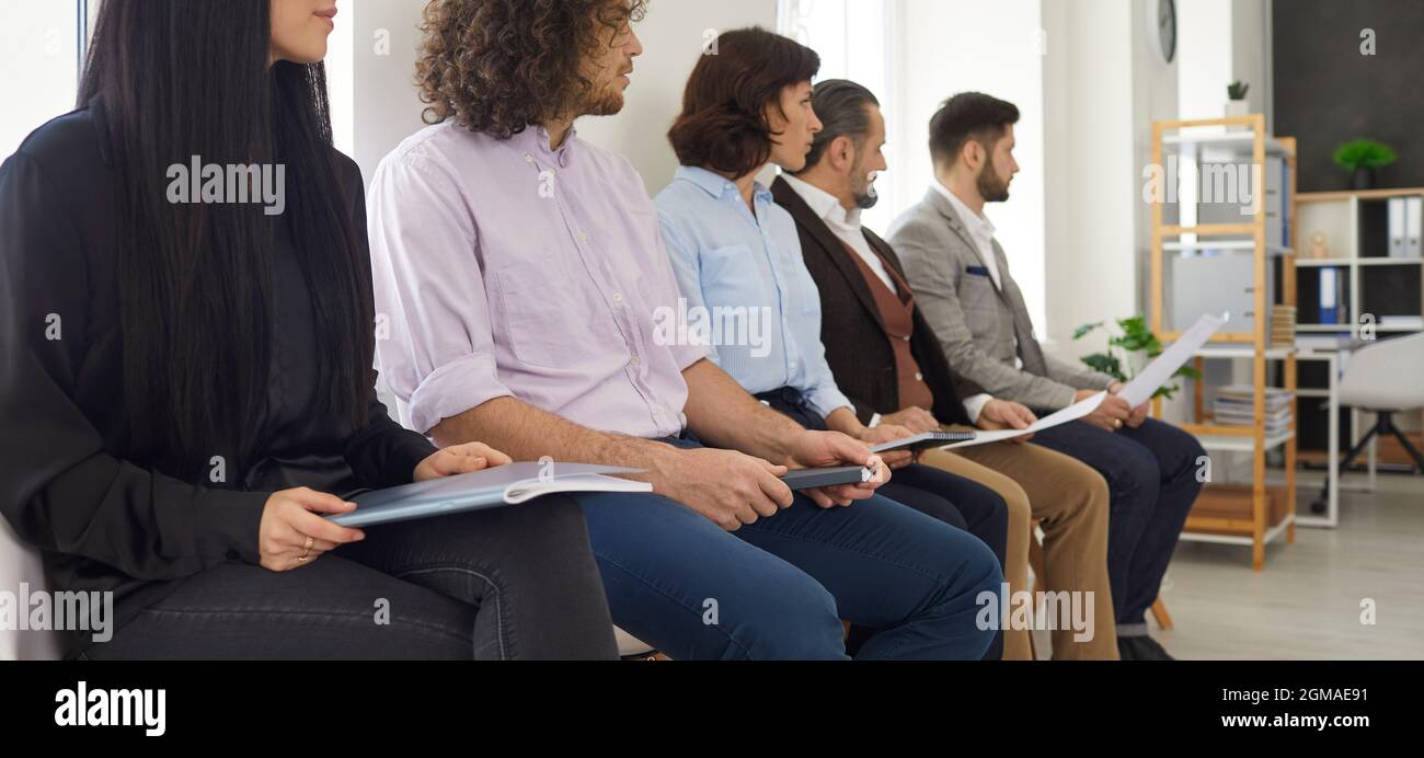 Group of people waiting for a job interview, appointment or business ...