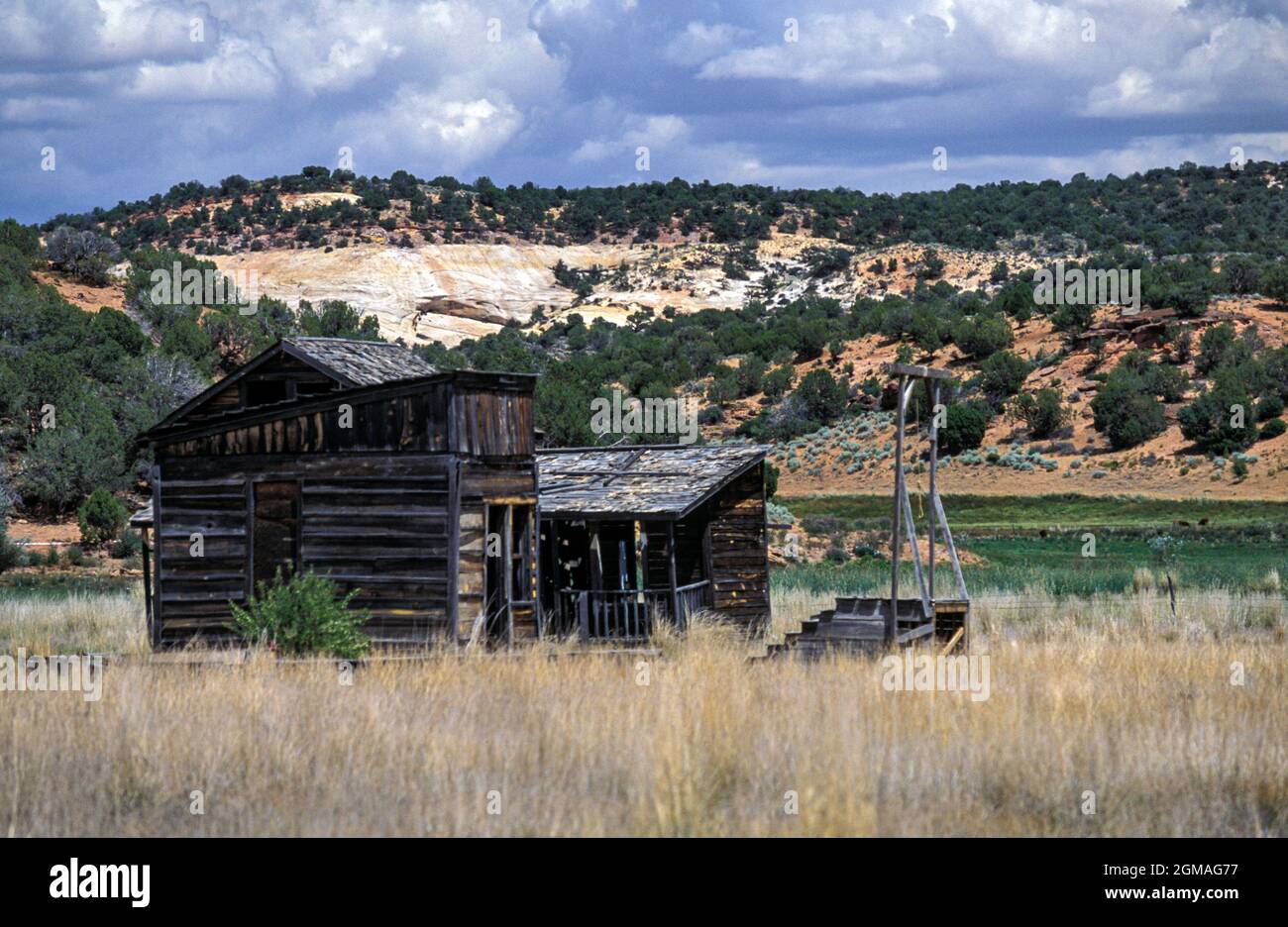 Johnson Canyon Movie Set – A Spooky Ghost Town , Utah, USA Stock Photo ...