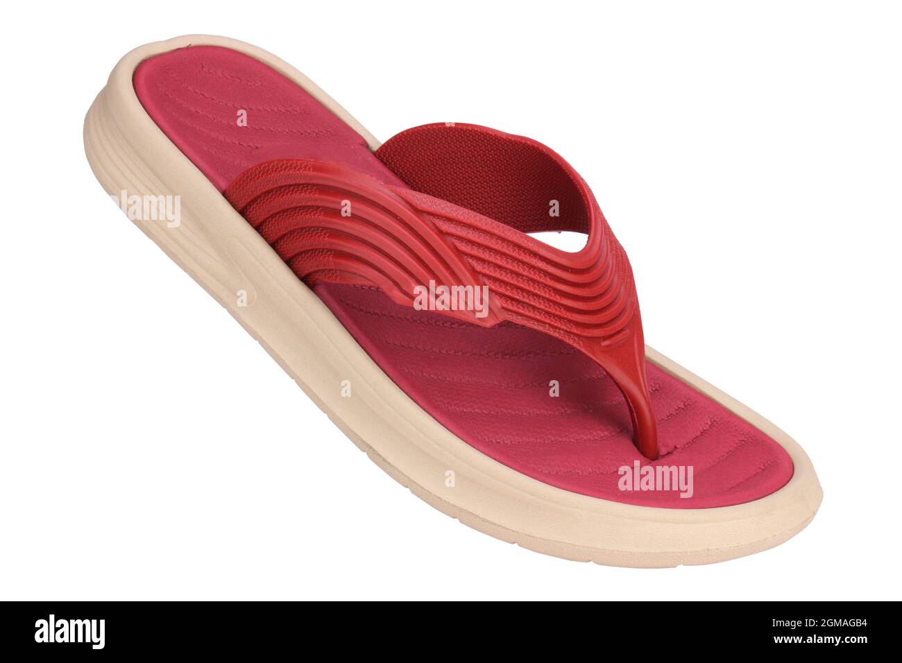 red slipper isolated on white background, comfortable slipper Stock ...