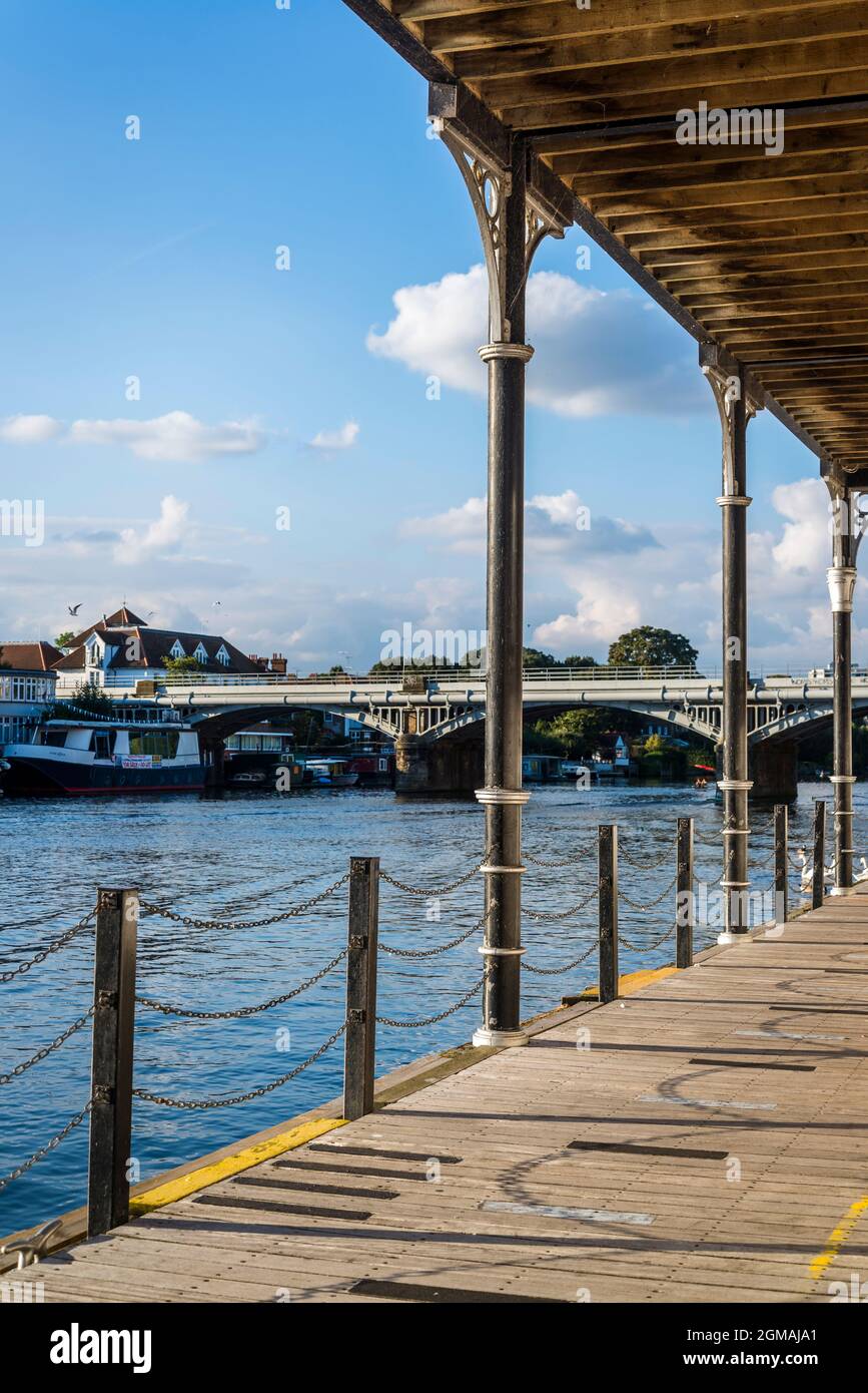 Old-fashioned building with a terrace on Kingston riverside overlooking ...