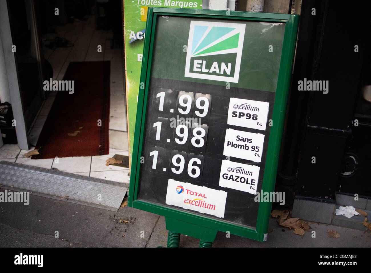 Paris, France. 17th Sep, 2021. Illustration of a ELAN Gas Station as ...