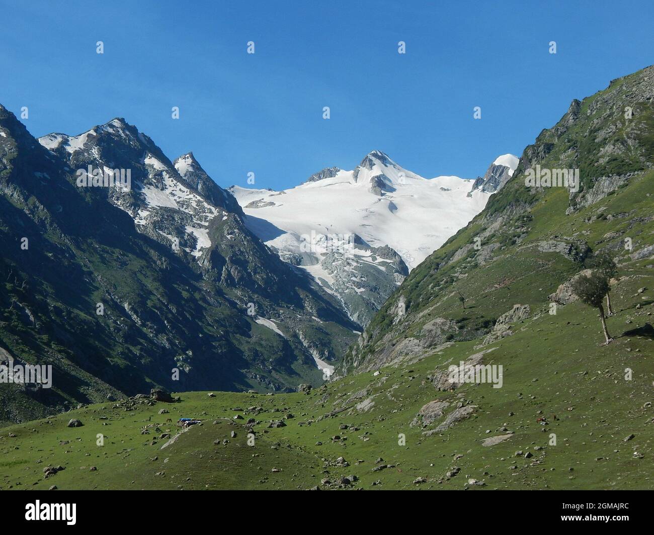 Lofty mountain covered in snow in the morning Stock Photo - Alamy