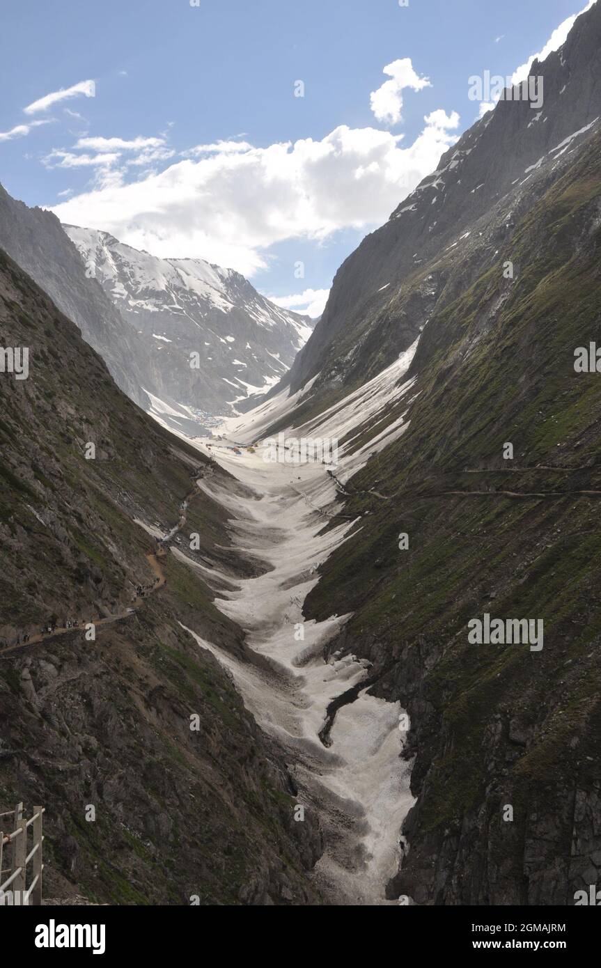 Lofty mountain covered in snow in the morning Stock Photo - Alamy