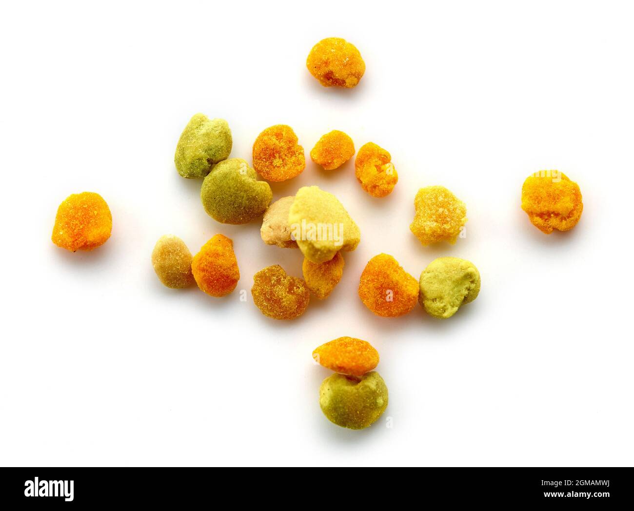 pollen macro isolated on white background, top view Stock Photo - Alamy