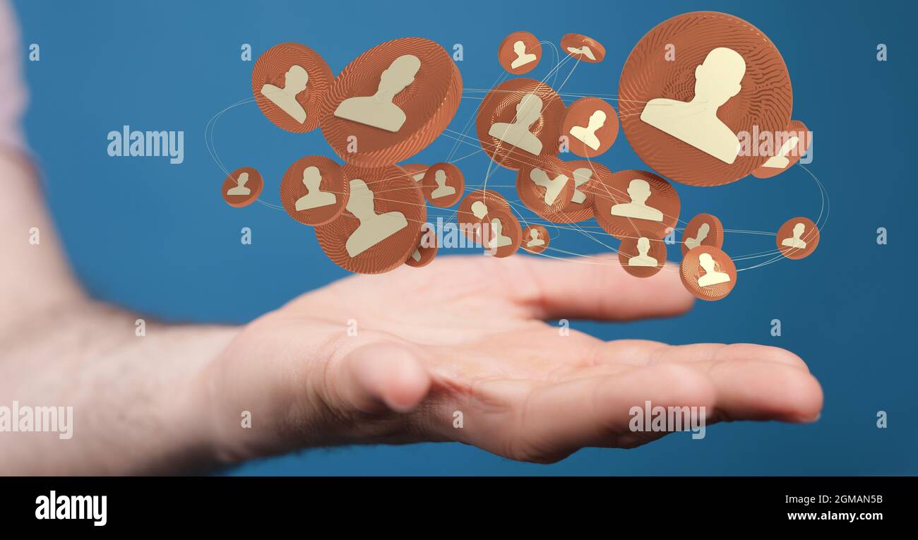 People interconnected on concept team hi-res stock photography and ...