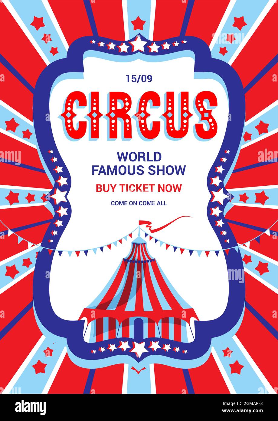 Bright poster template with tent Stock Vector Image & Art - Alamy