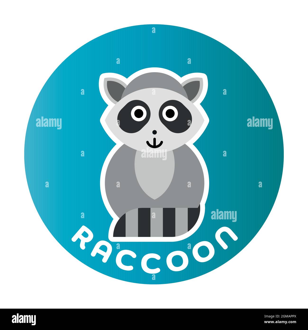 Simple Raccoon Face Cartoon