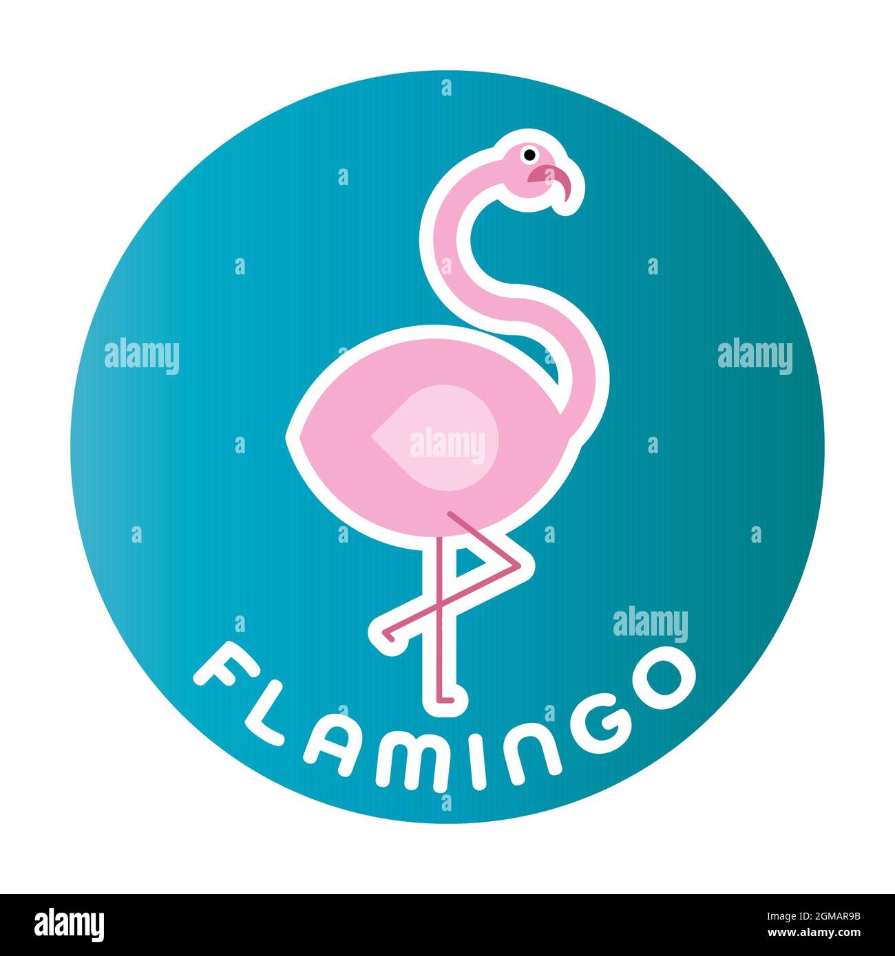 Happy Flamingo - funny cartoon animal. Children character. Simple ...