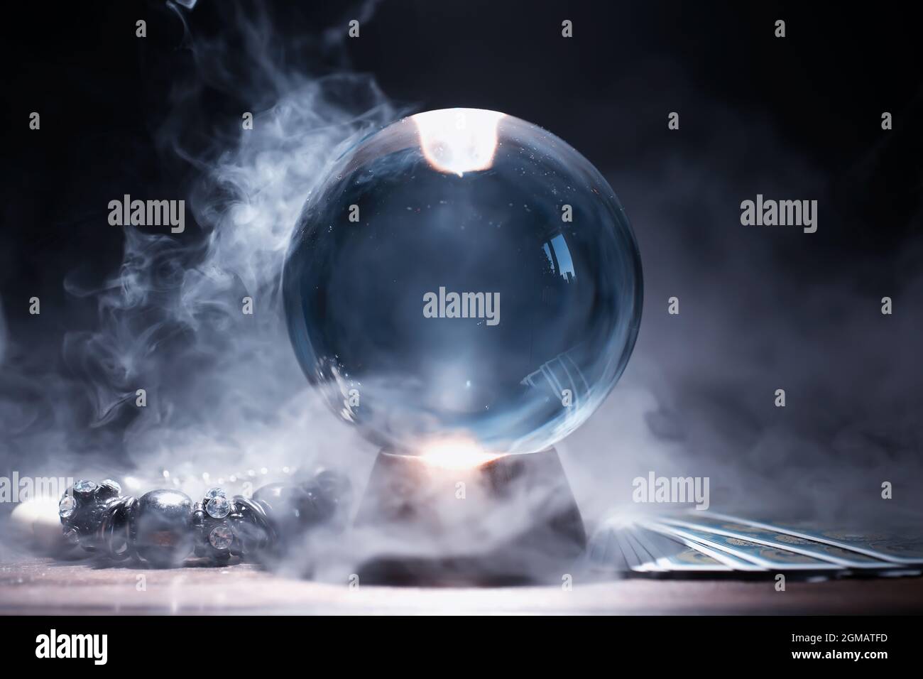 Crystal ball predict the fate. Guessing for the future Stock Photo - Alamy