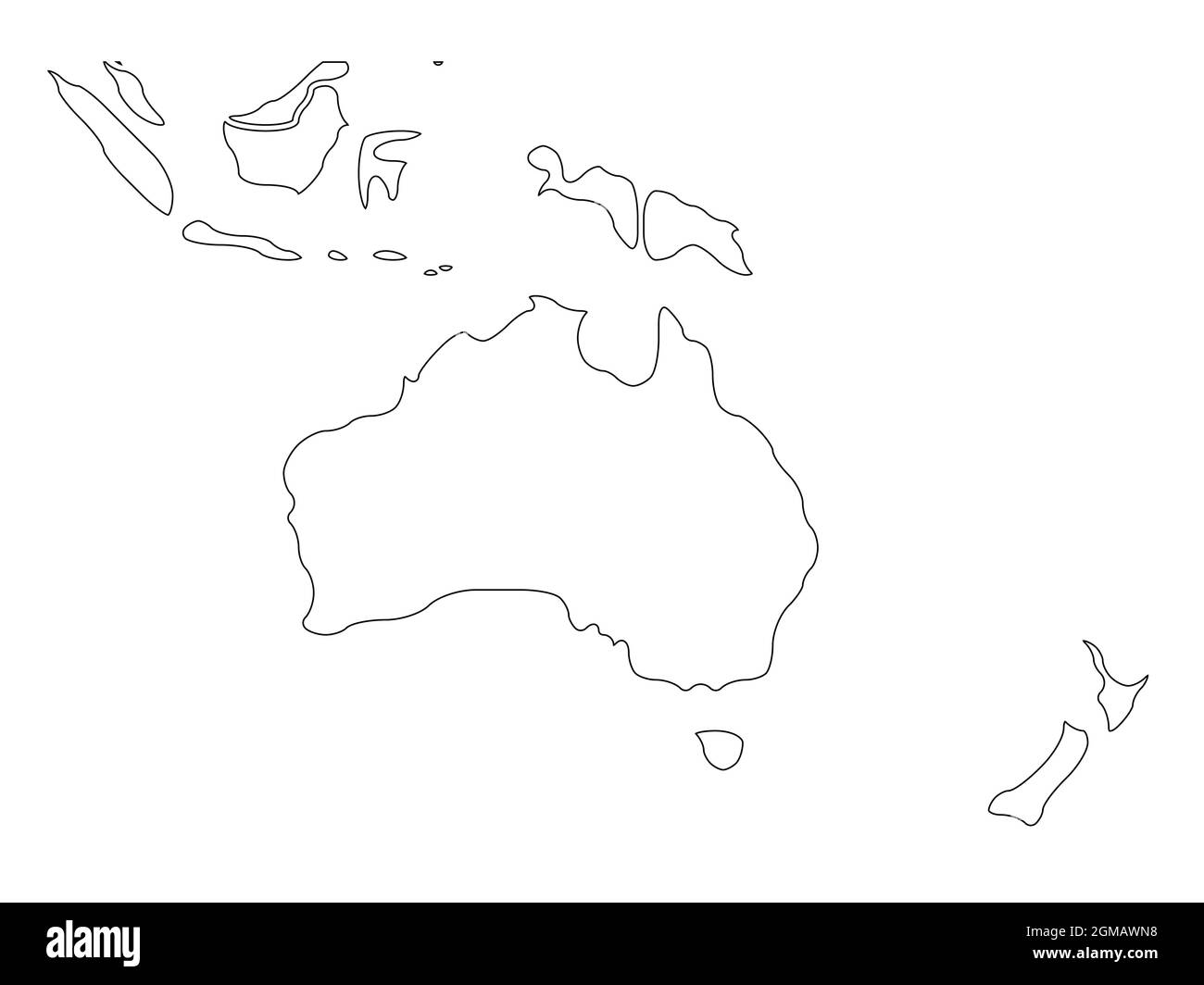 Blank Political Map Of Oceania