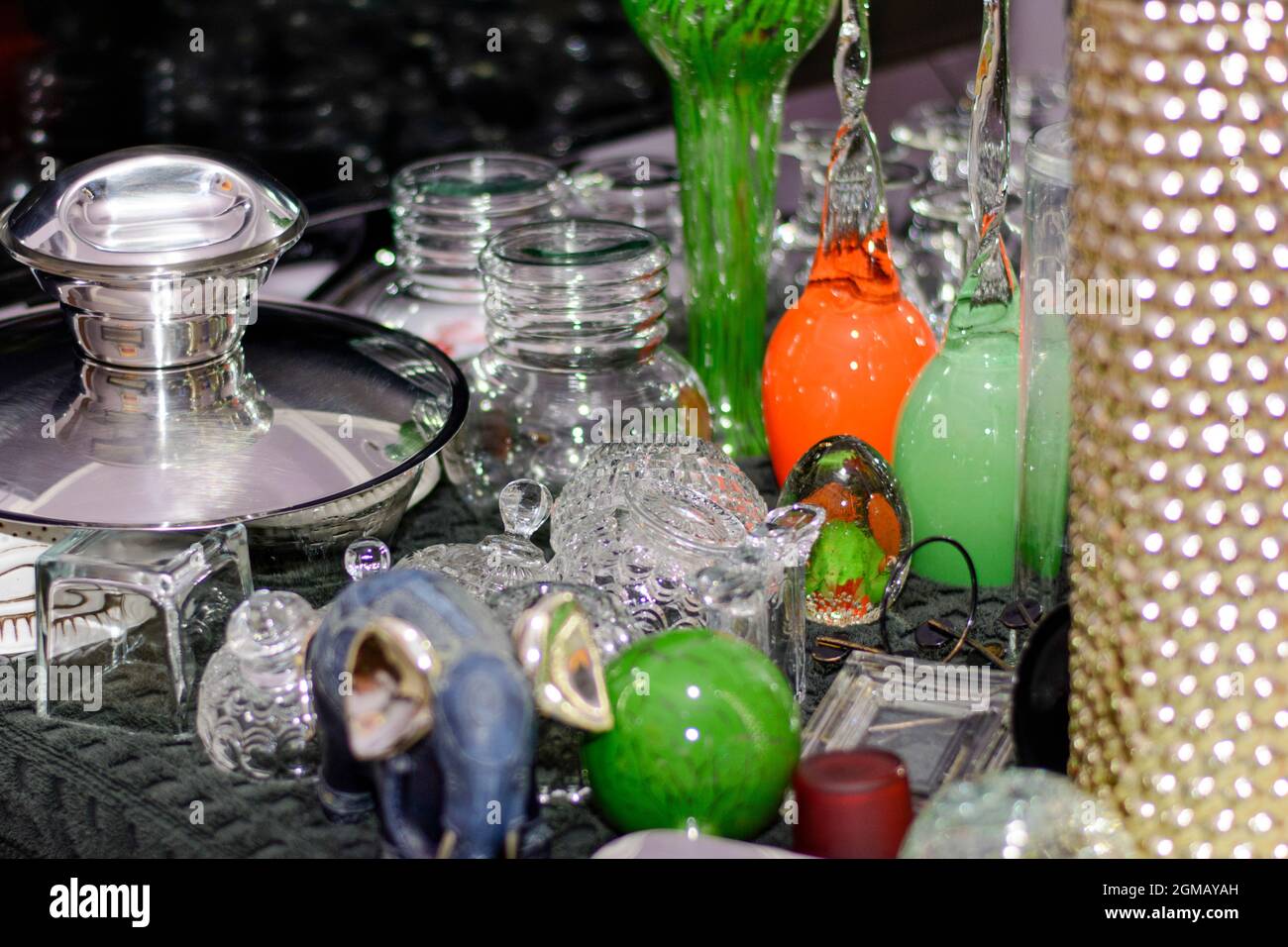 Decoration with glass objects inside the residential apartment ...