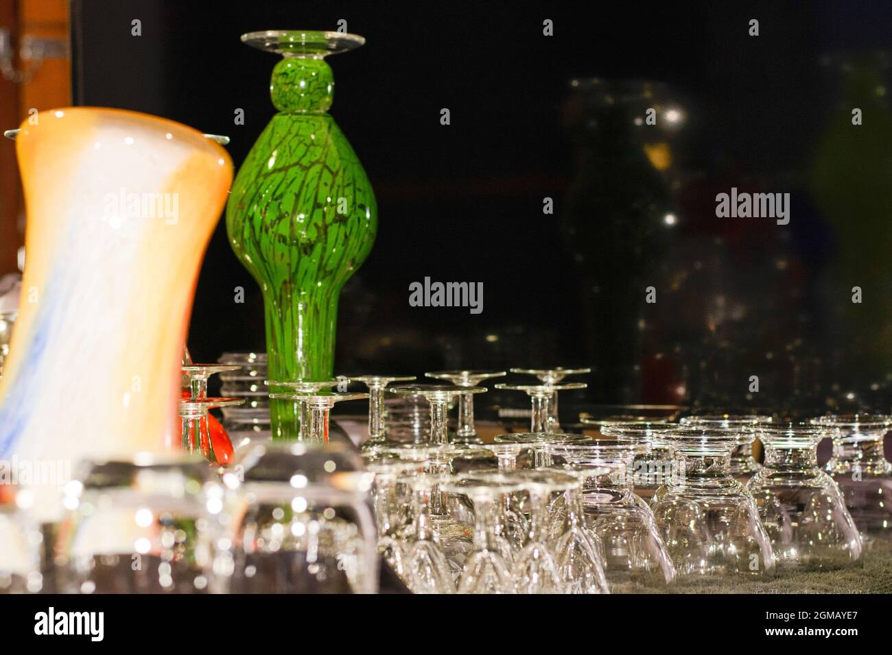 Decoration with glass objects inside the residential apartment ...