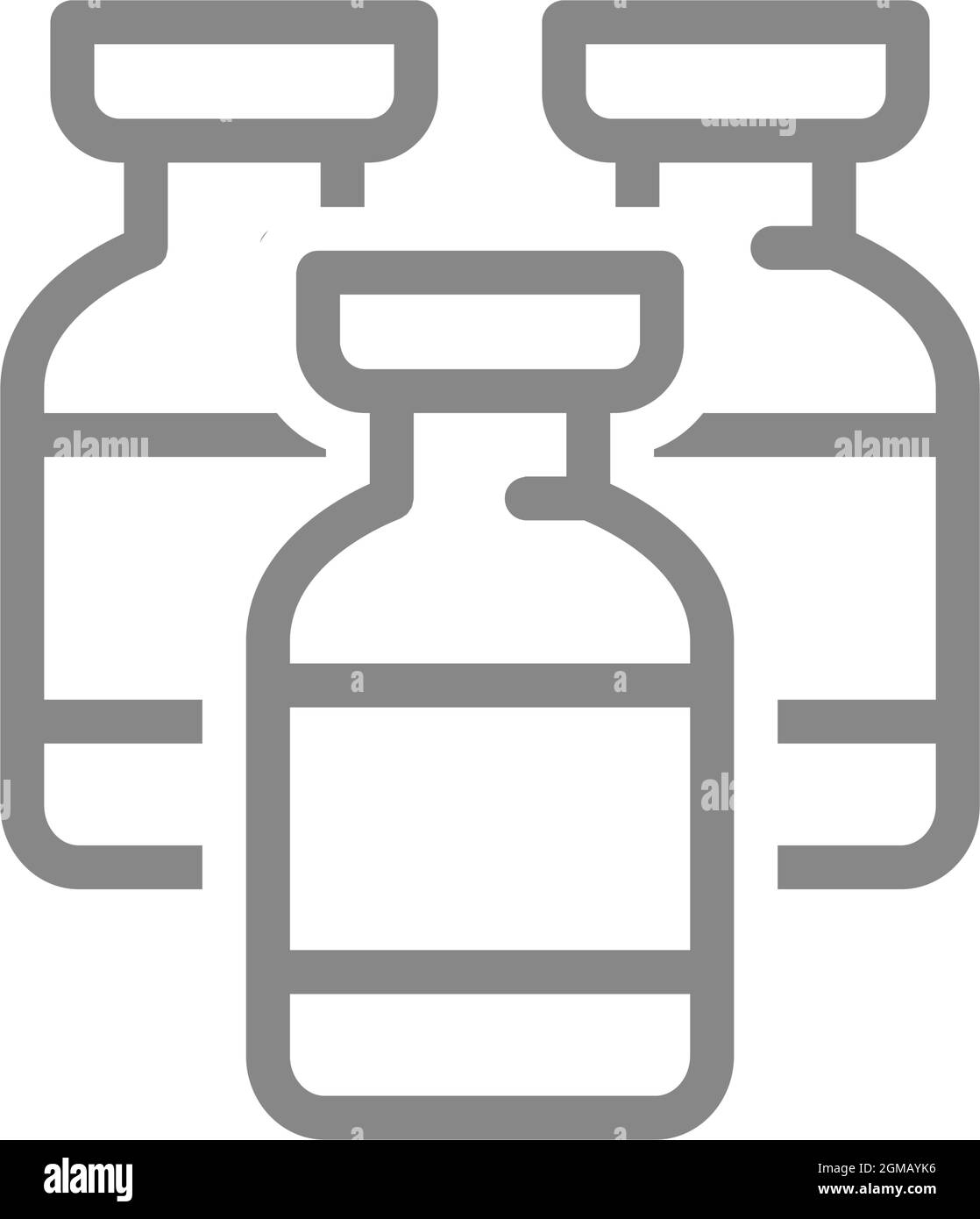 Medical vaccine batch line icon. Vaccination, vaccine, immunization ...