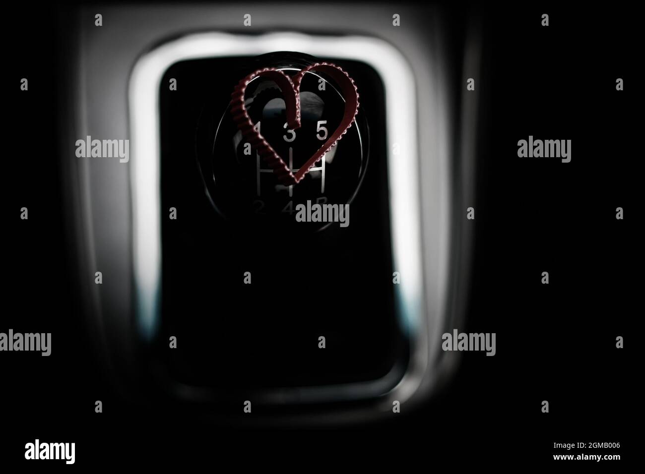 heart shape on manual gearbox in the car Stock Photo - Alamy