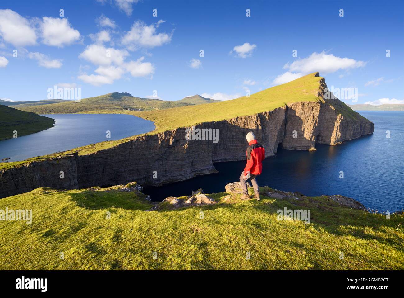 Hiking to Lake Leitisvatn or Sorvagsvatn on Vagar Island, Faroe Islands ...