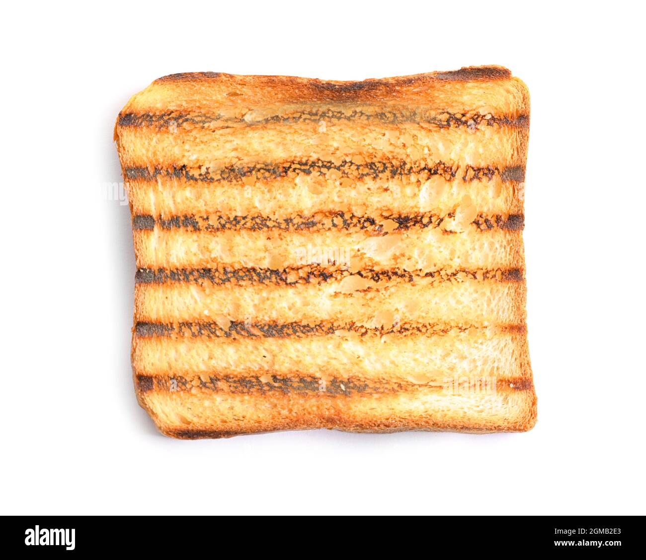 Toasted bread on white background Stock Photo - Alamy