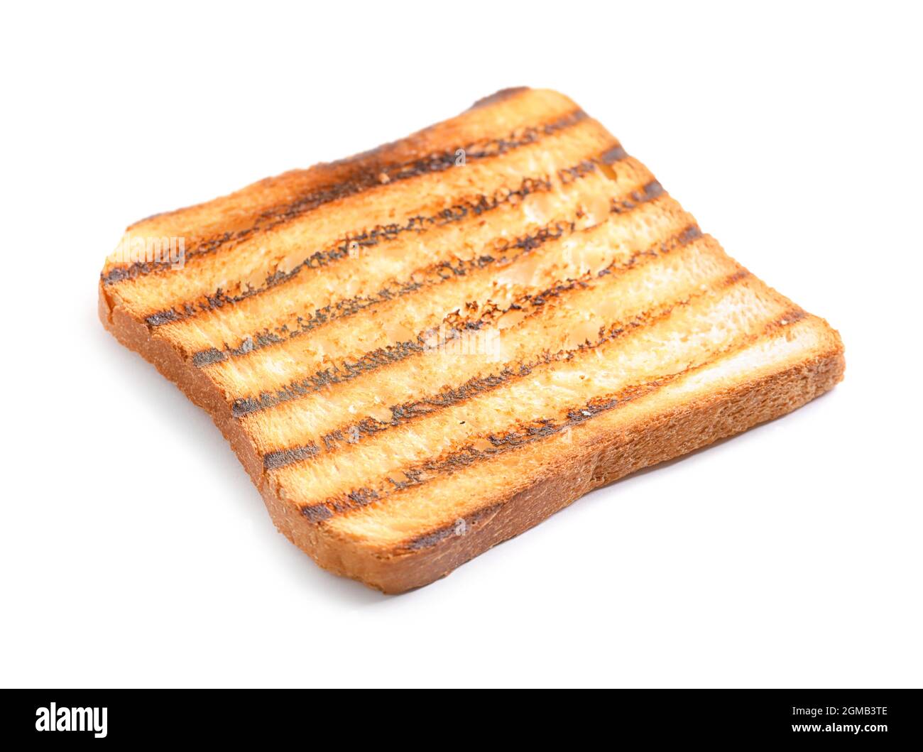Toasted bread on white background Stock Photo - Alamy