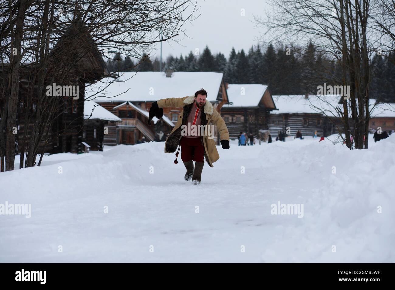 Traditional winter costume peasant medieval hi-res stock photography ...