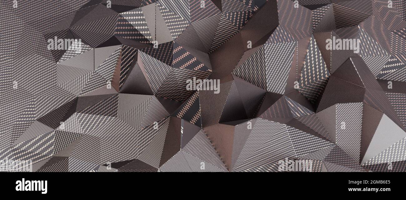 3D rendering Distorted low poly backdrop with sharp lines Stock Photo ...