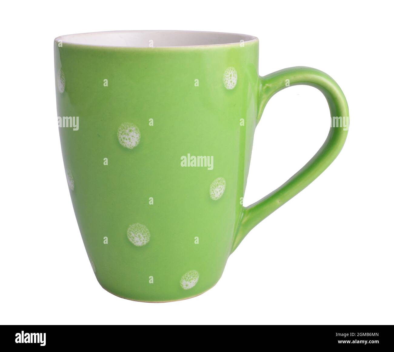 green ceramic mug isolated on white background Stock Photo - Alamy