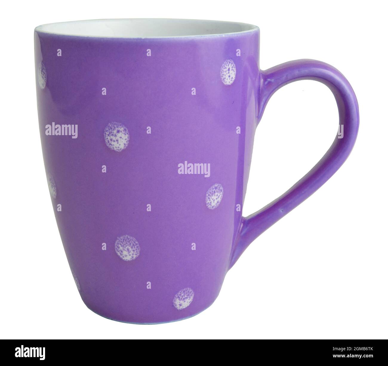 purple ceramic mug isolated on white background Stock Photo - Alamy