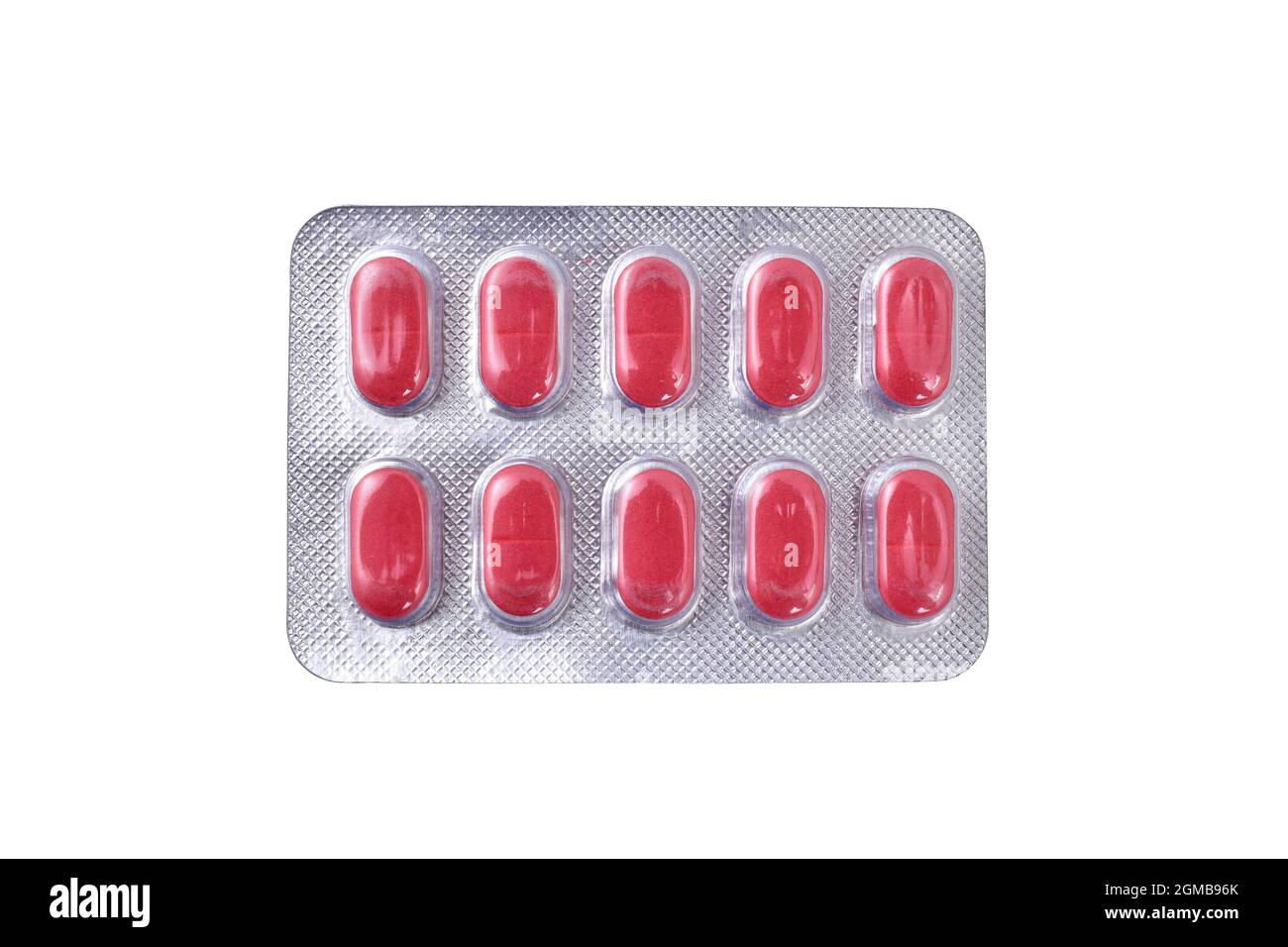 pink tablet pack isolated on white background, pink medicine Stock ...