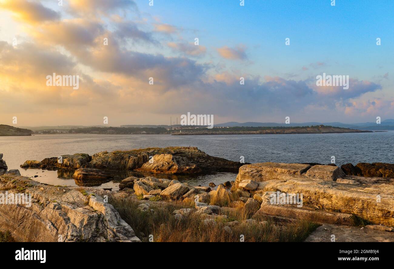 Colorful rocky coastline Stock Photo - Alamy