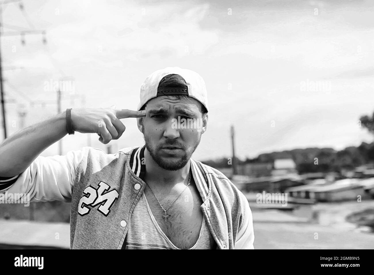 A young man with a beard hip-hop dancer Stock Photo - Alamy