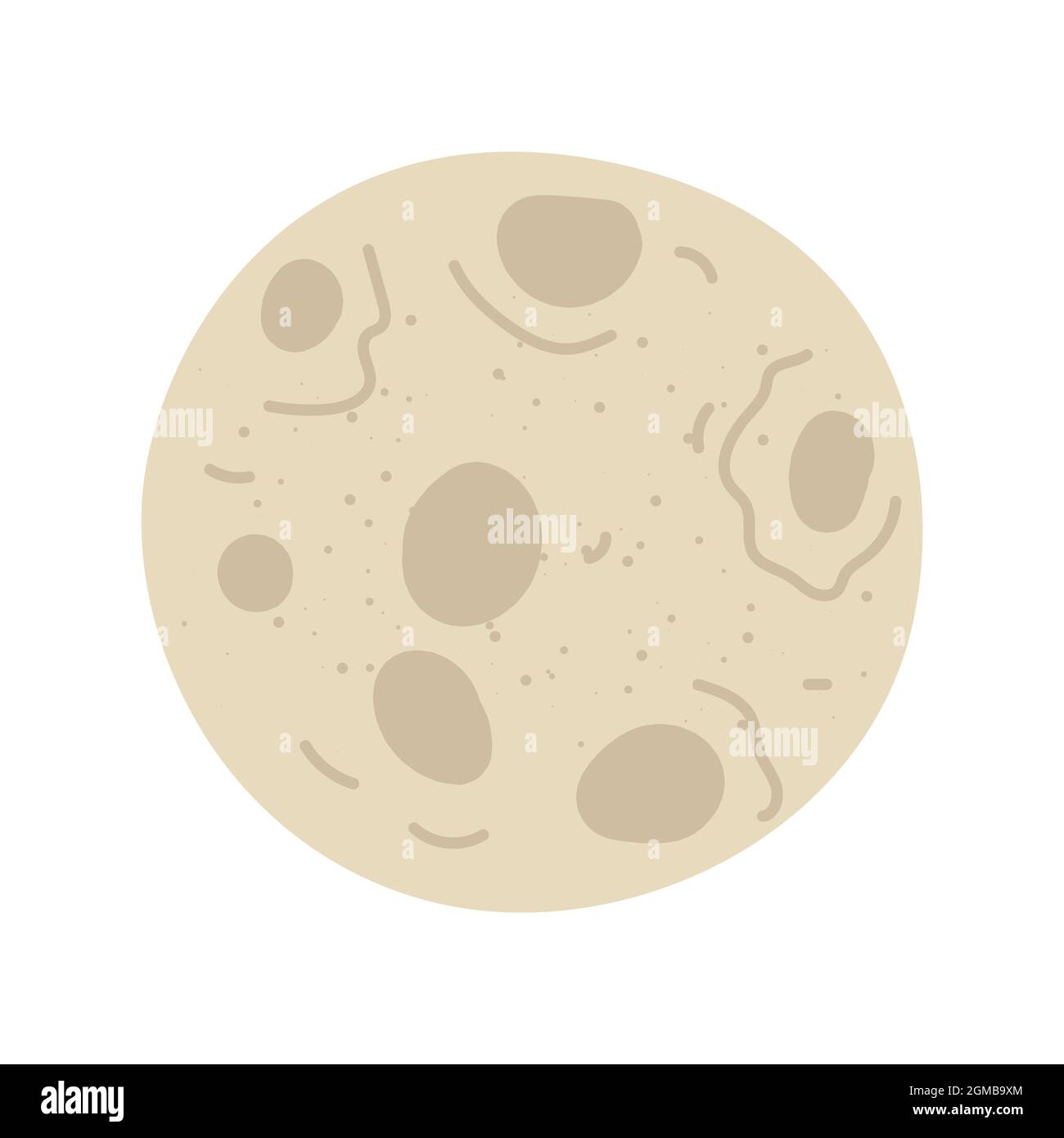 Moon with lunar craters on surface drawing colored icon. Vector ...