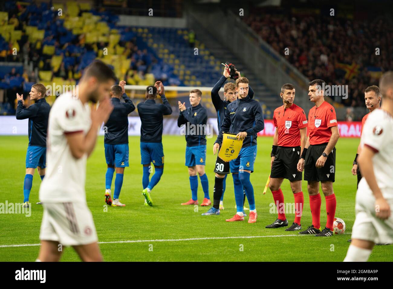 Broendby, Denmark. 16th, September 2021. Andreas Maxso (5) of Broendby ...