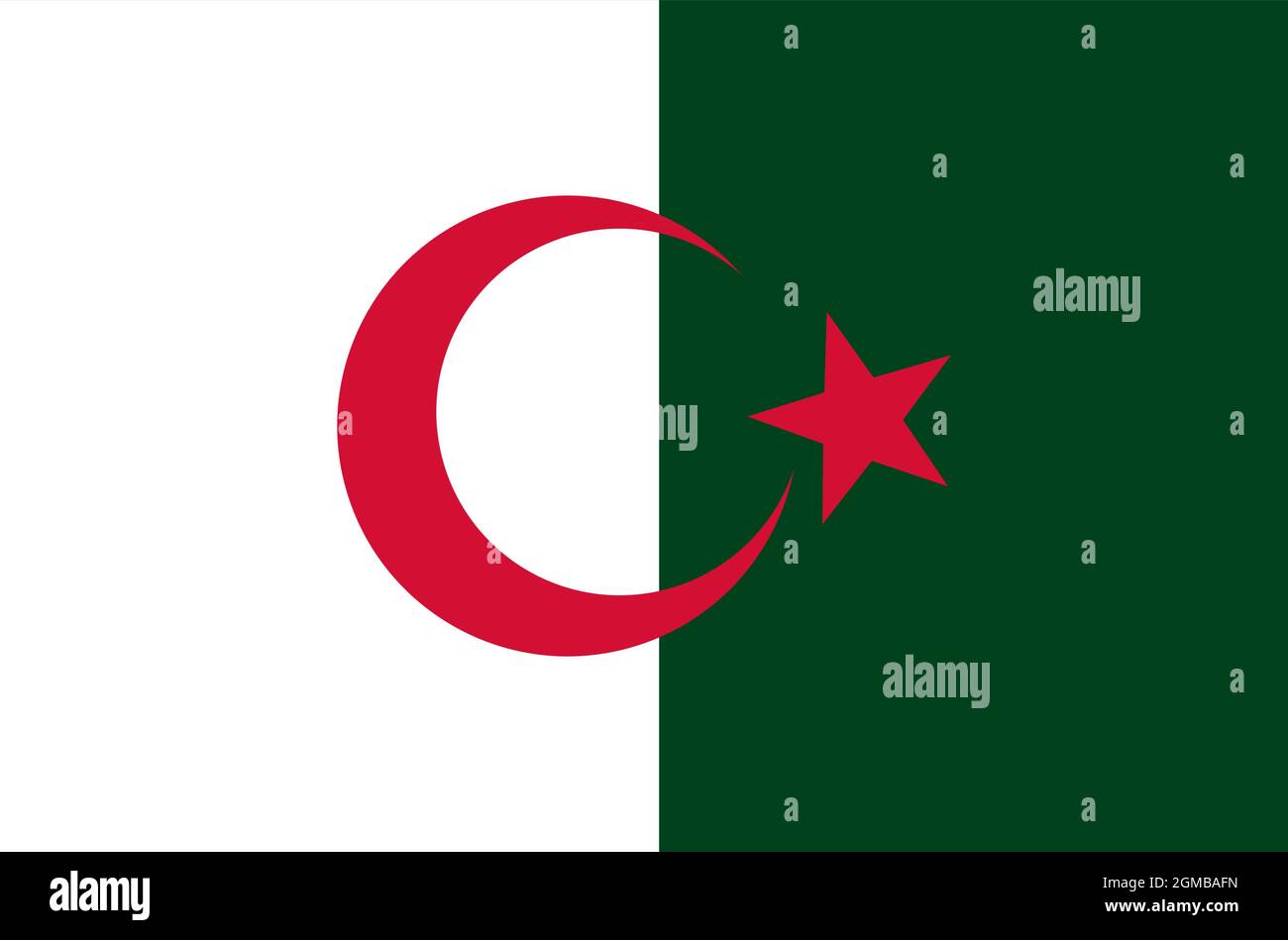 National White and red flag of Algerian People's Democratic Republic ...